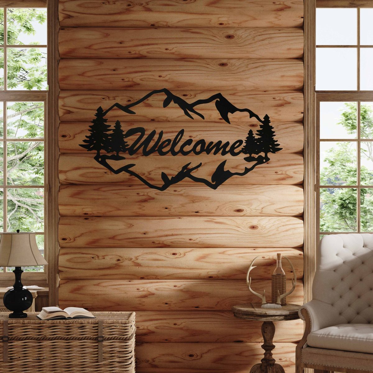 Mountain Welcome Sign Metal Art | MetalX Art