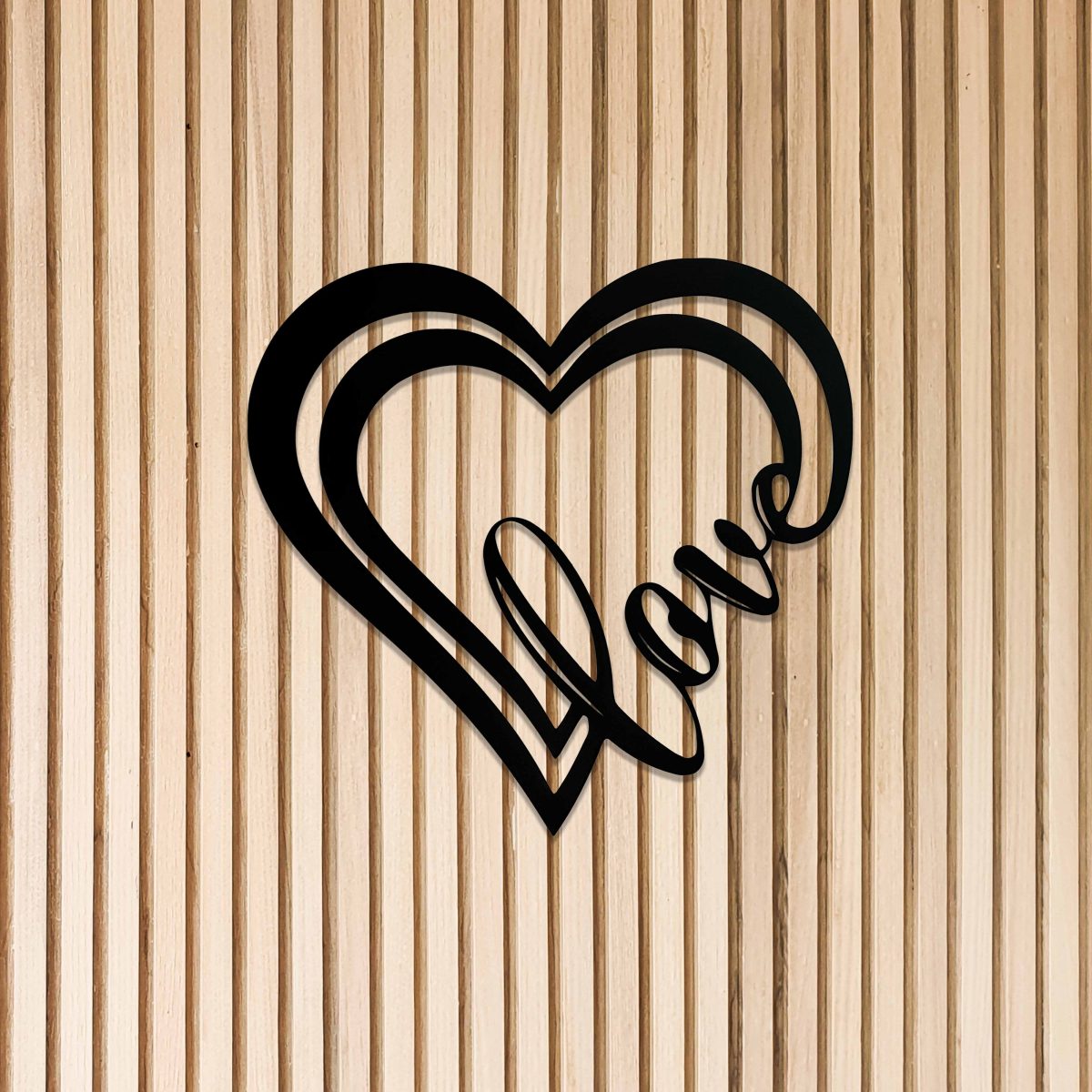 Love Heart Cursive – Metal Sign | MetalX Art